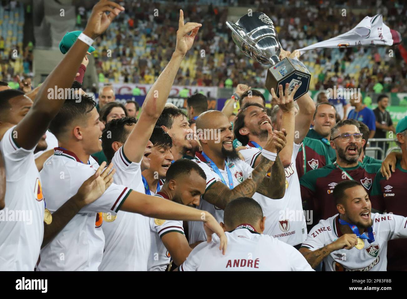 Rio de Janeiro, Brazil, 08th Mar, 2023. Felipe Melo and the Fluminense ...