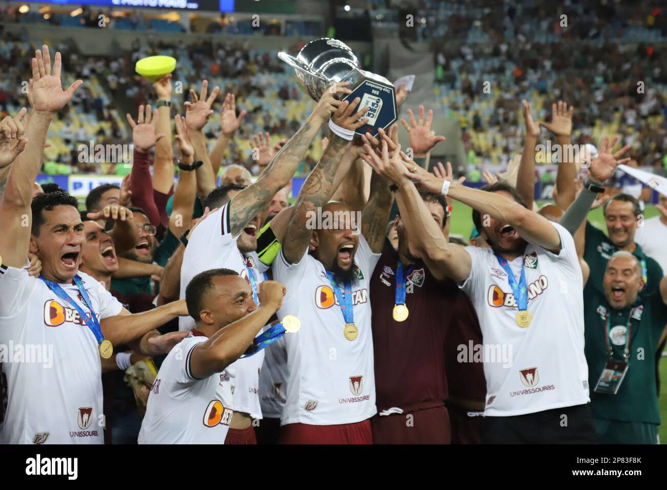 Rio de Janeiro, Brazil, 08th Mar, 2023. Felipe Melo and the Fluminense ...