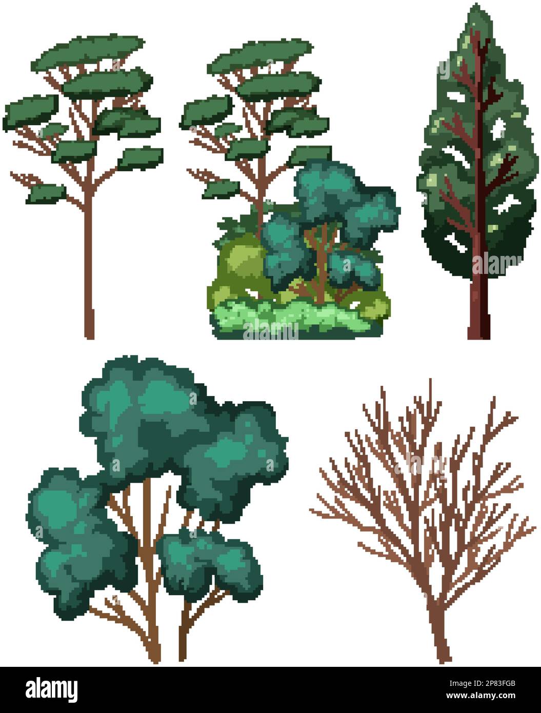 Variety trees on white background illustration Stock Vector Image & Art ...