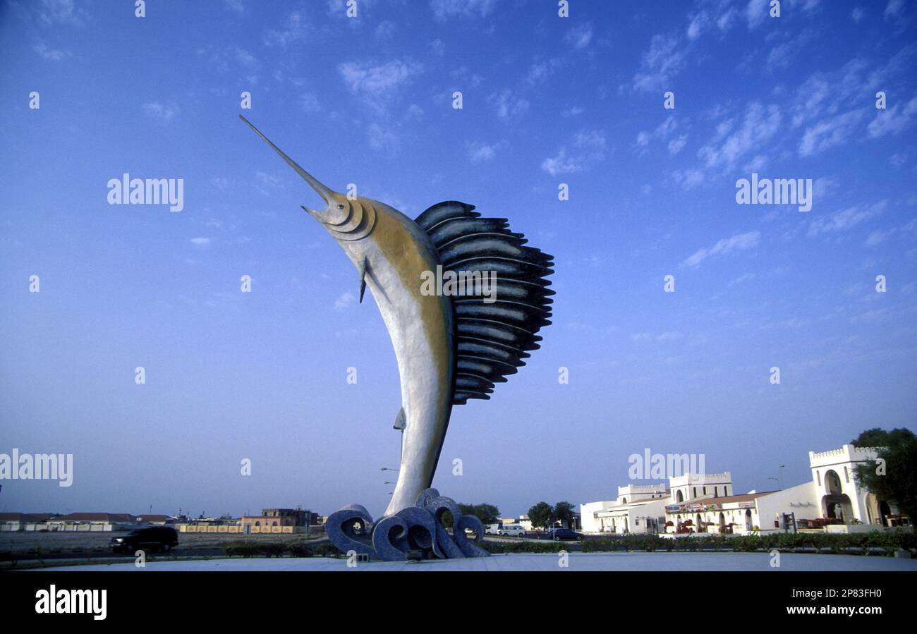 Swordfish roundabout in Umm al-Quwain, UAE, 2008 Stock Photo - Alamy