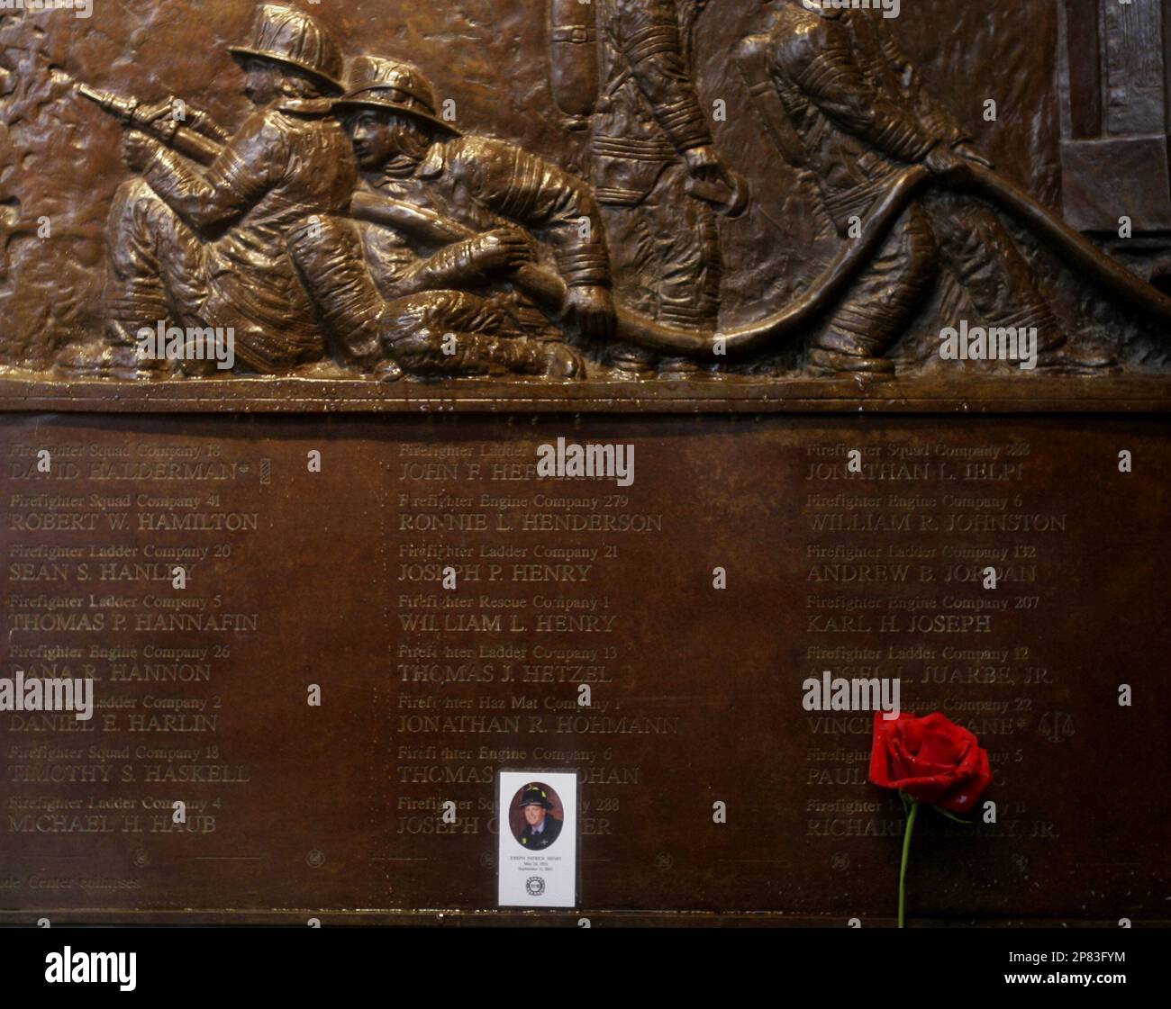 A memorial to firefighters who died during the attacks on the World ...