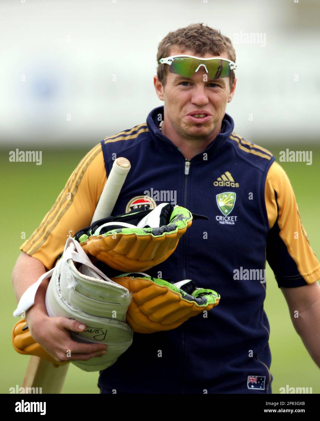 Australia's Peter Siddle walks across the pitch during their net ...
