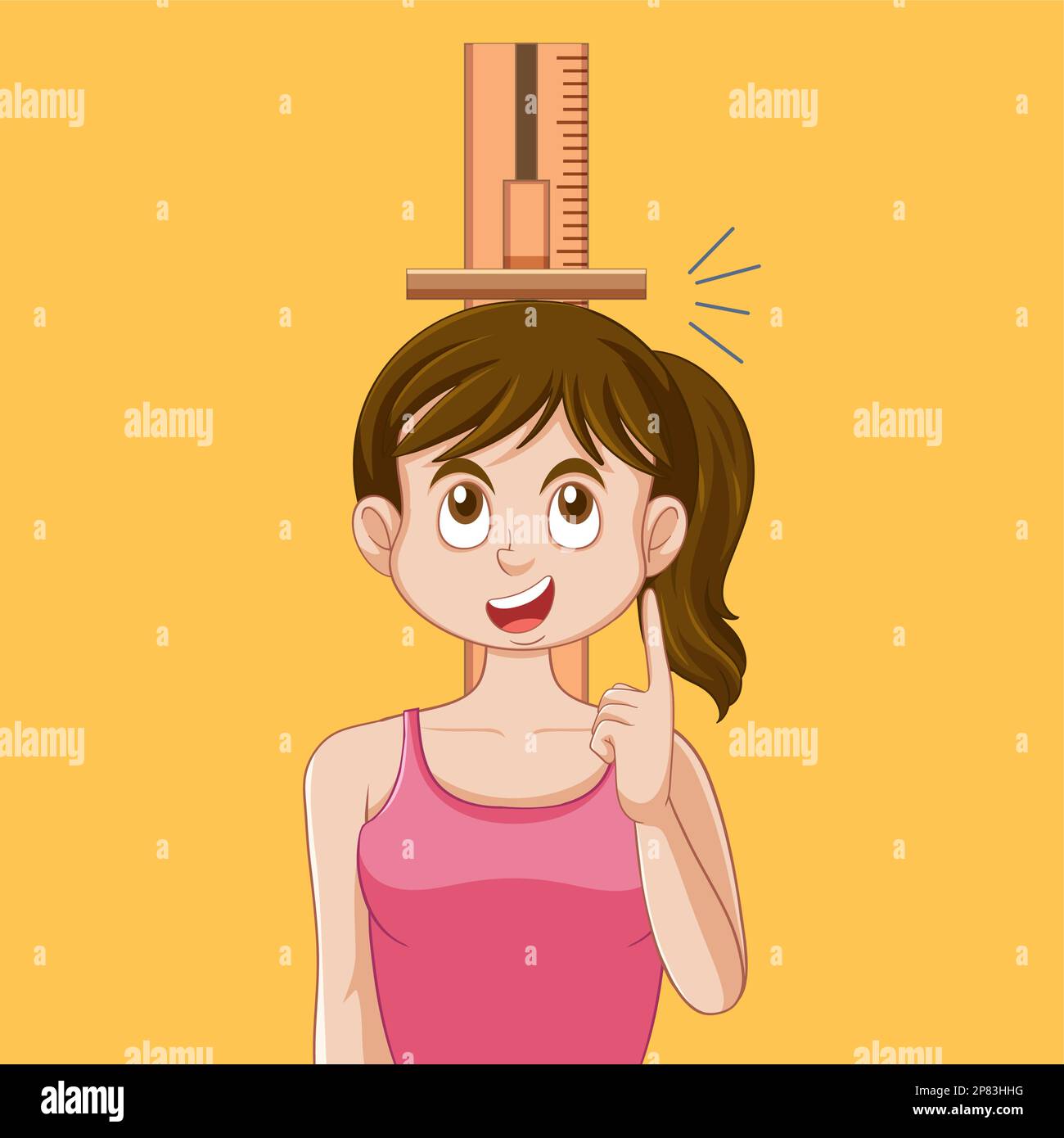 Teen Girl with Measuring Height illustration Stock Vector Image & Art ...