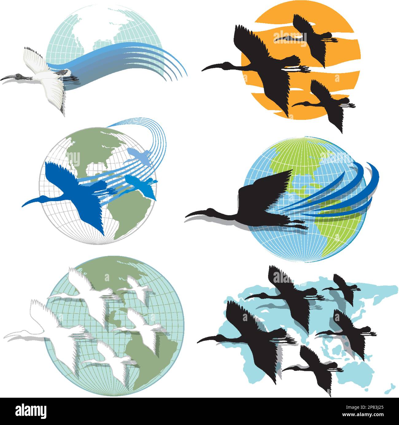 Set of different bird cartoon characters illustration Stock Vector ...