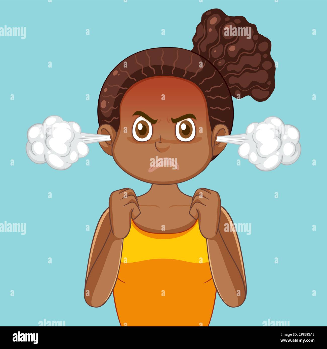Teen Girl with Angry Face illustration Stock Vector Image & Art - Alamy
