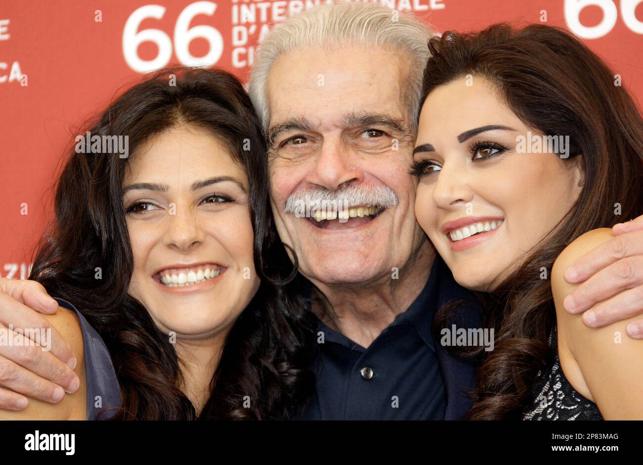 Actress Basma Hassan, Egyptian actor Omar Sharif and Lebanese actress ...