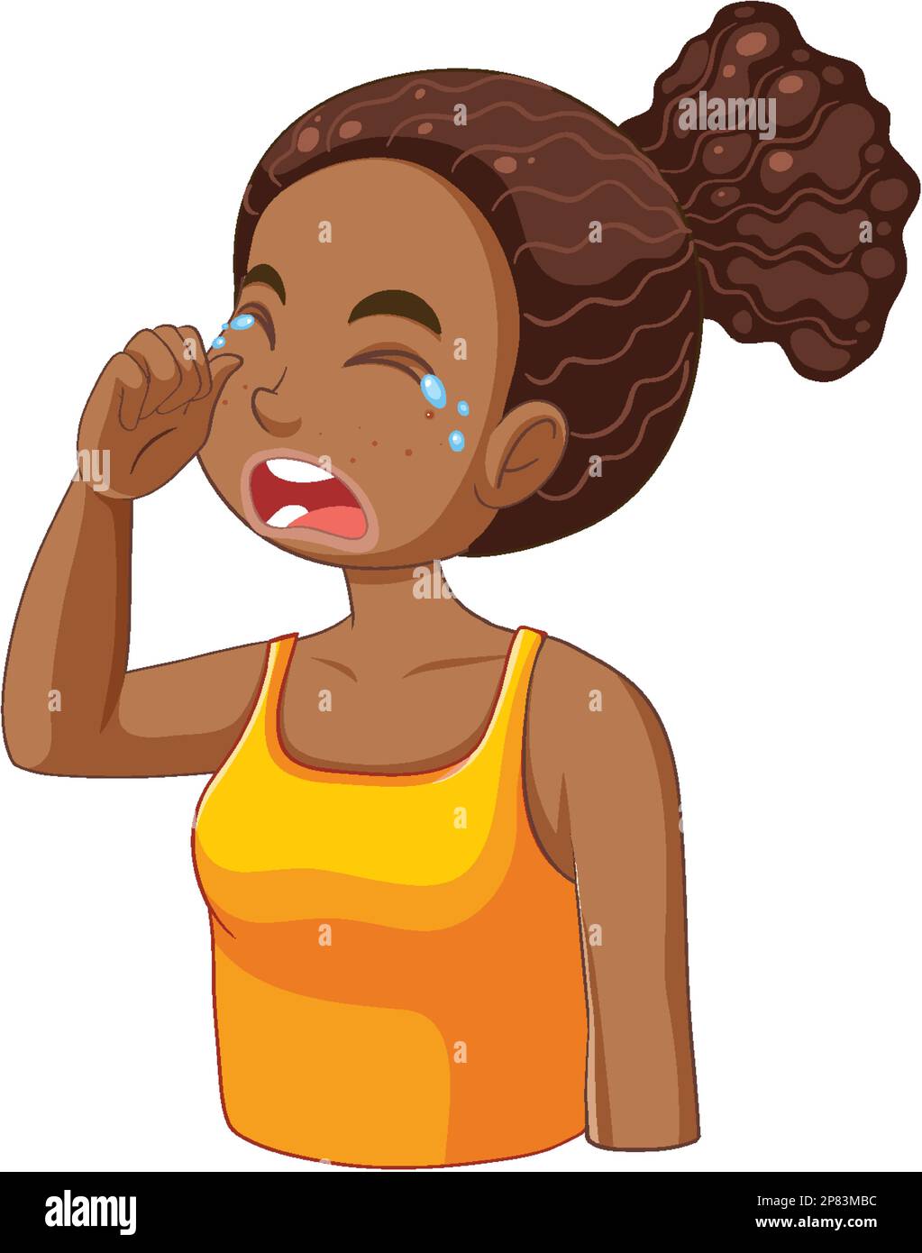 Crying Cartoon Teenage Girl