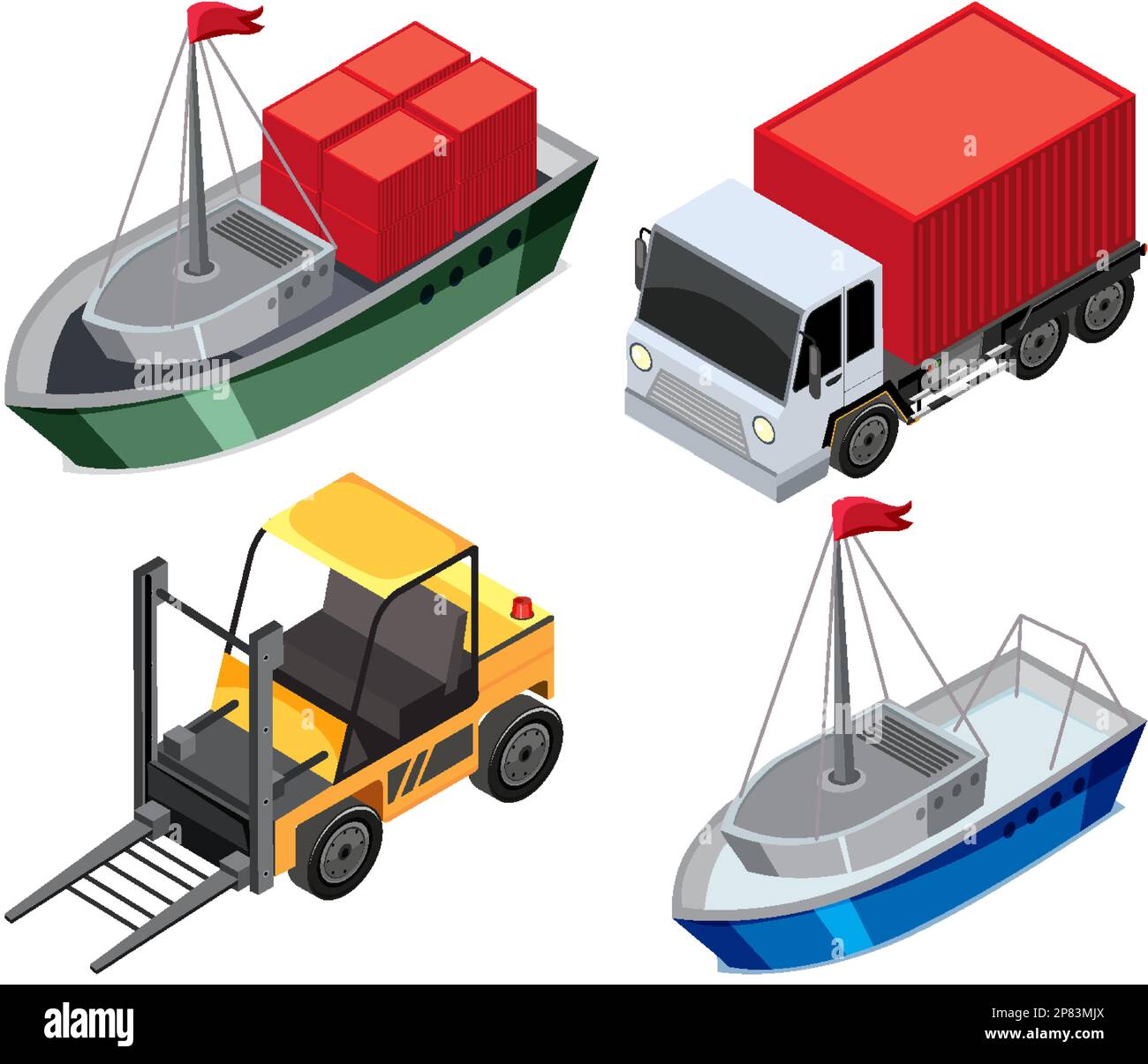 Set of logistic transportation illustration Stock Vector Image & Art ...