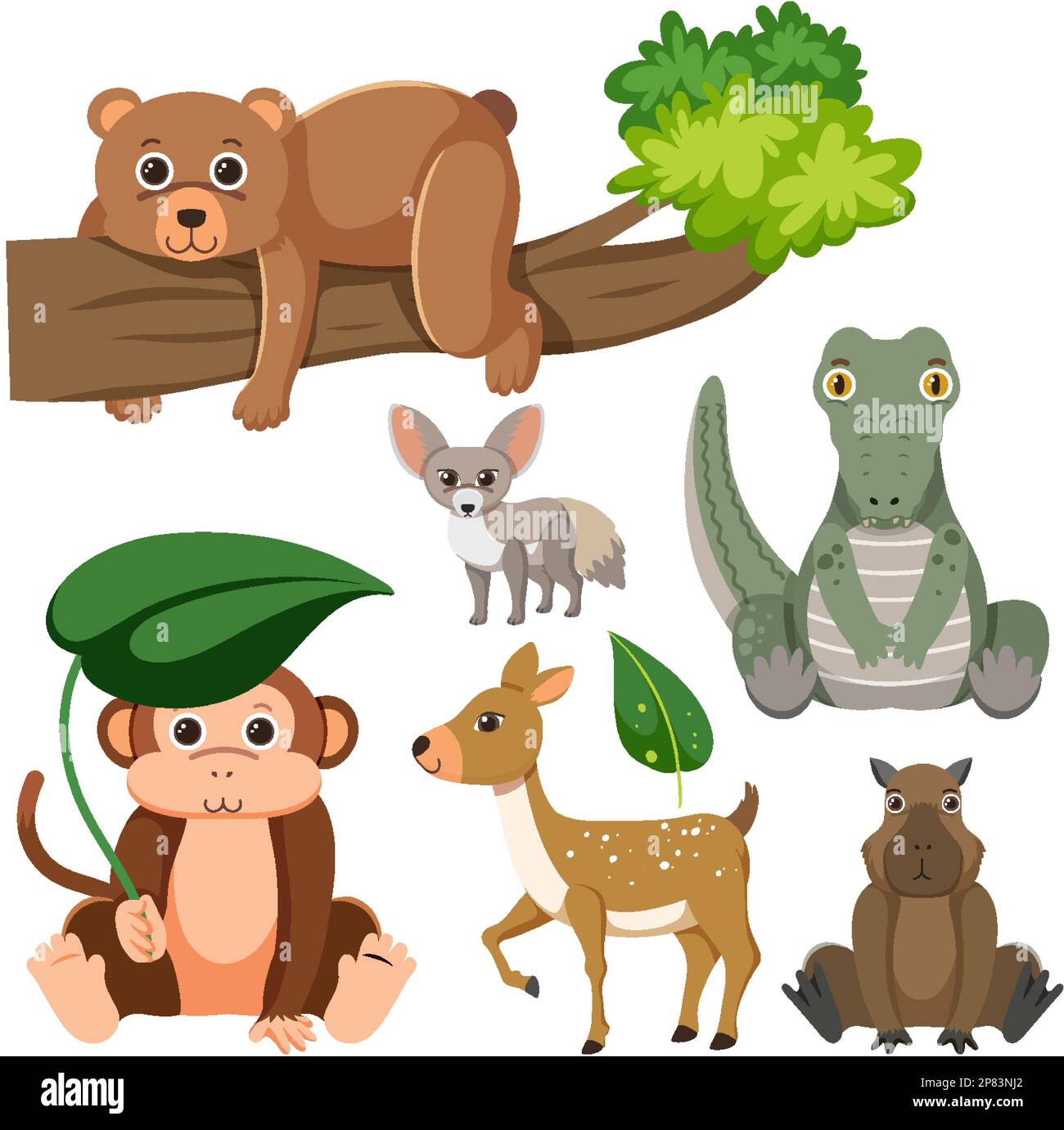 Wild Animals Cartoon Collection illustration Stock Vector Image & Art ...
