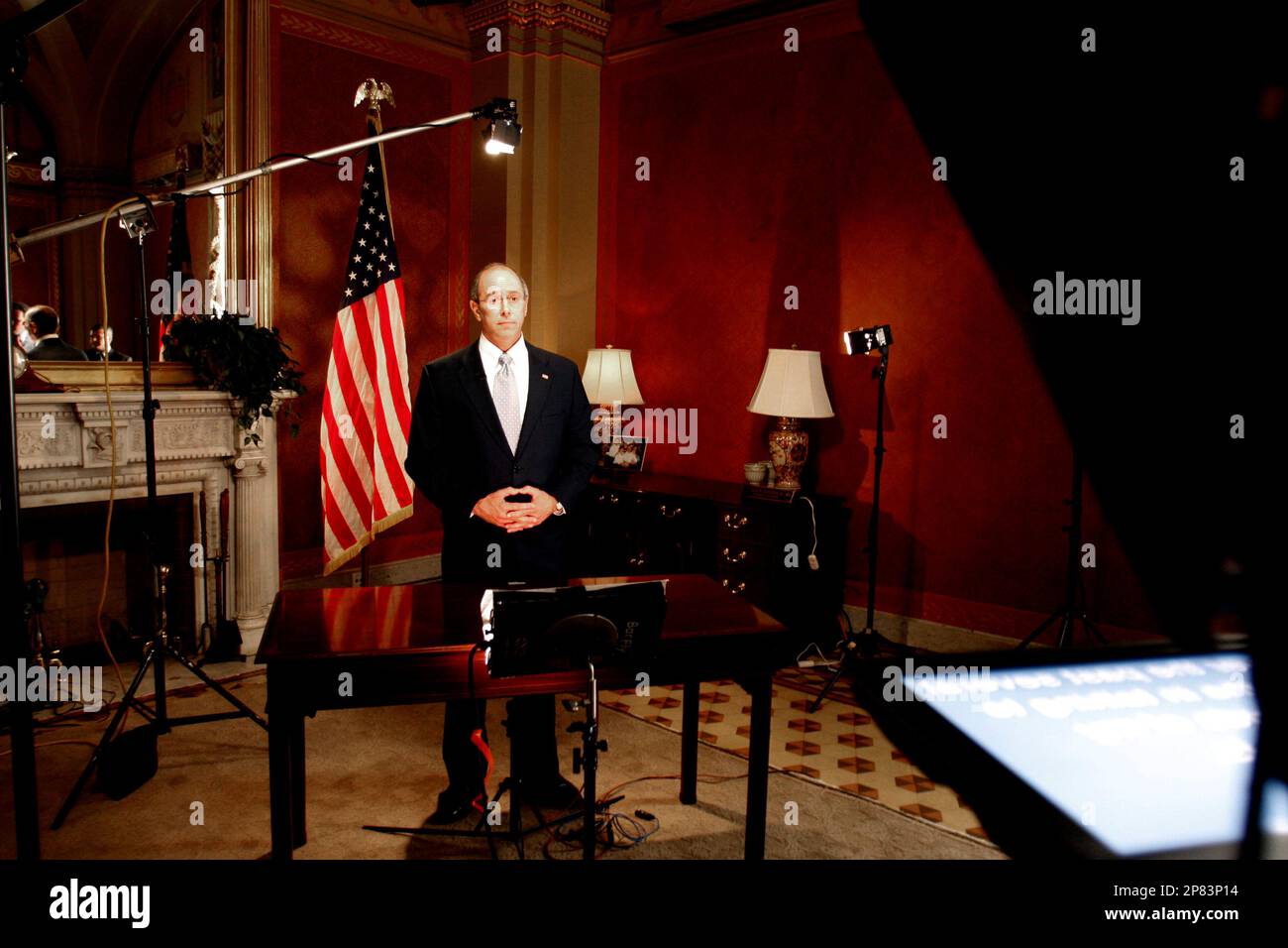 Rep. Charles Boustany, R-La. rehearses the Republican response to ...
