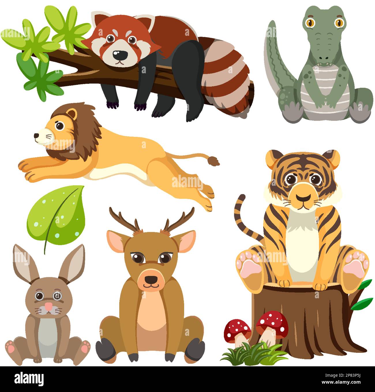 Wild Animals Cartoon Collection illustration Stock Vector Image & Art ...