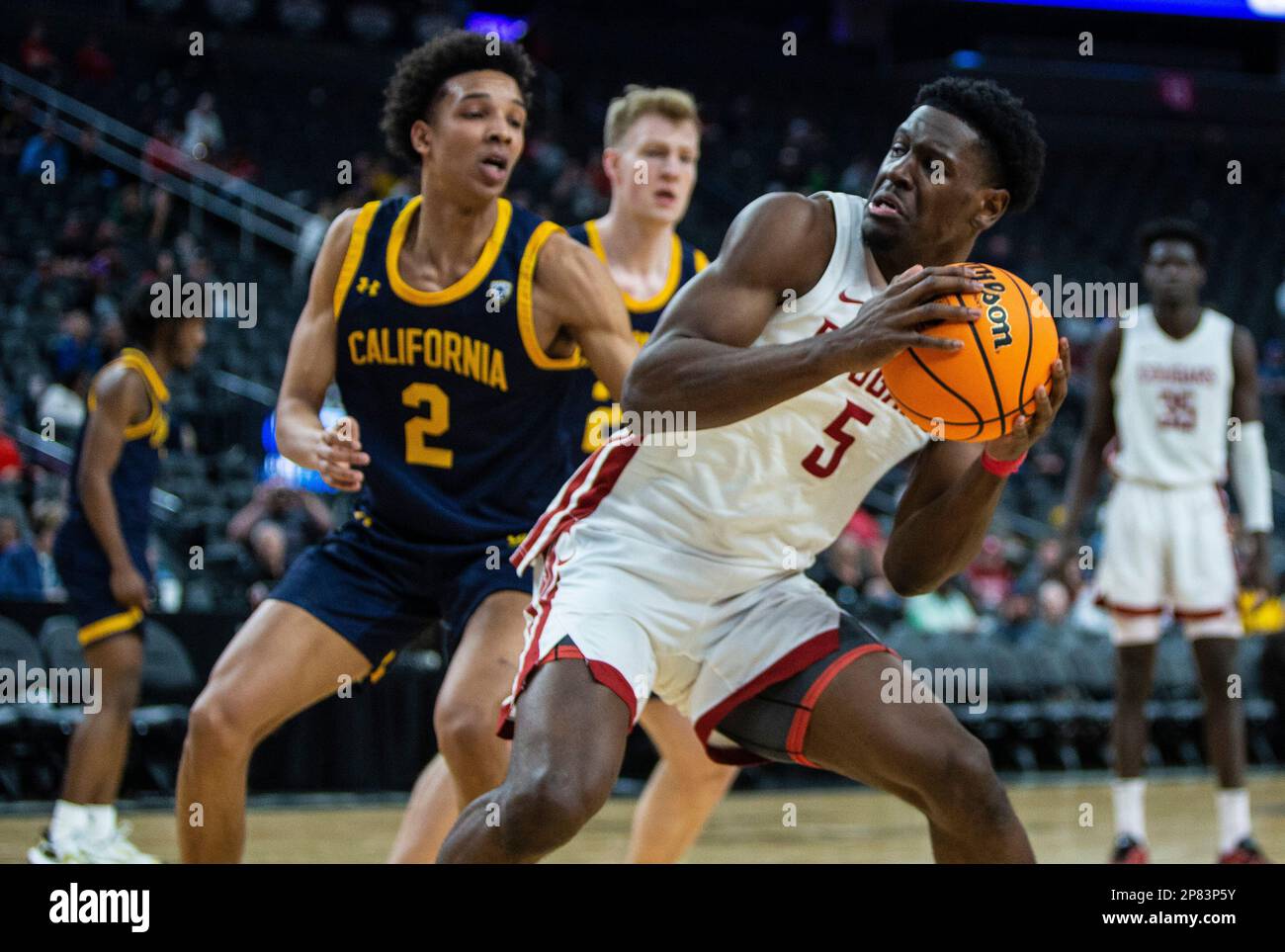 March 08 2023 Las Vegas, NV, U.S.A. Washington State guard TJ Bamba (5 ...
