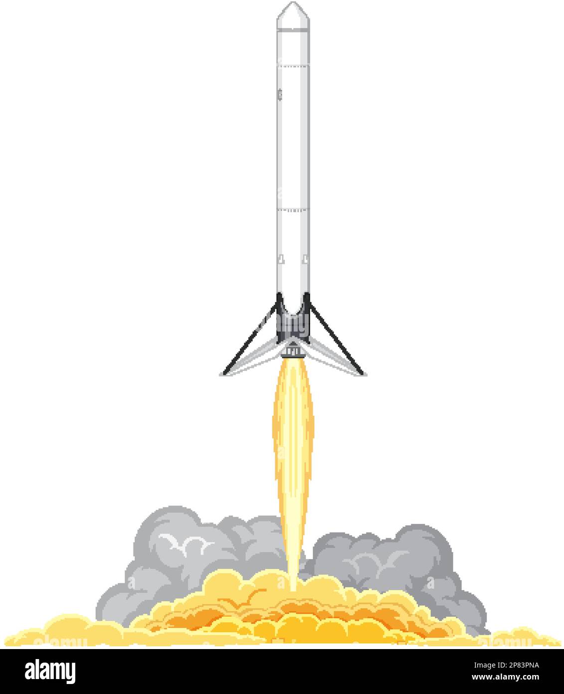 Rocket Launching into Space Concept illustration Stock Vector Image ...