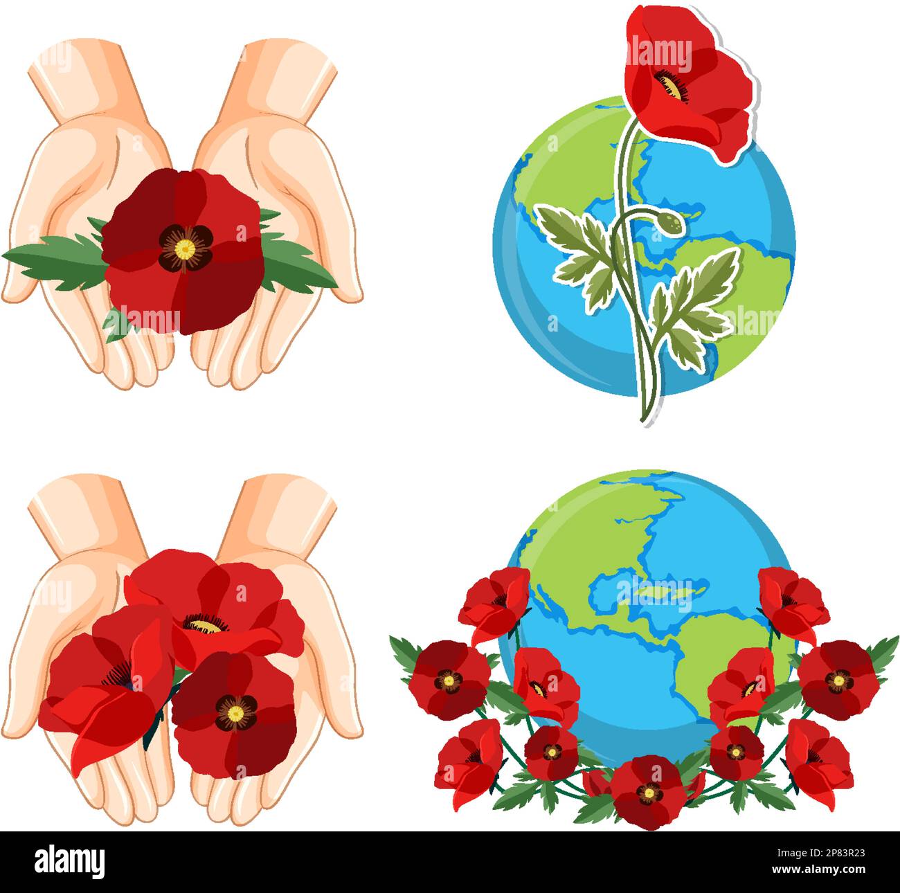 Set of mix red poppy illustration Stock Vector Image & Art - Alamy