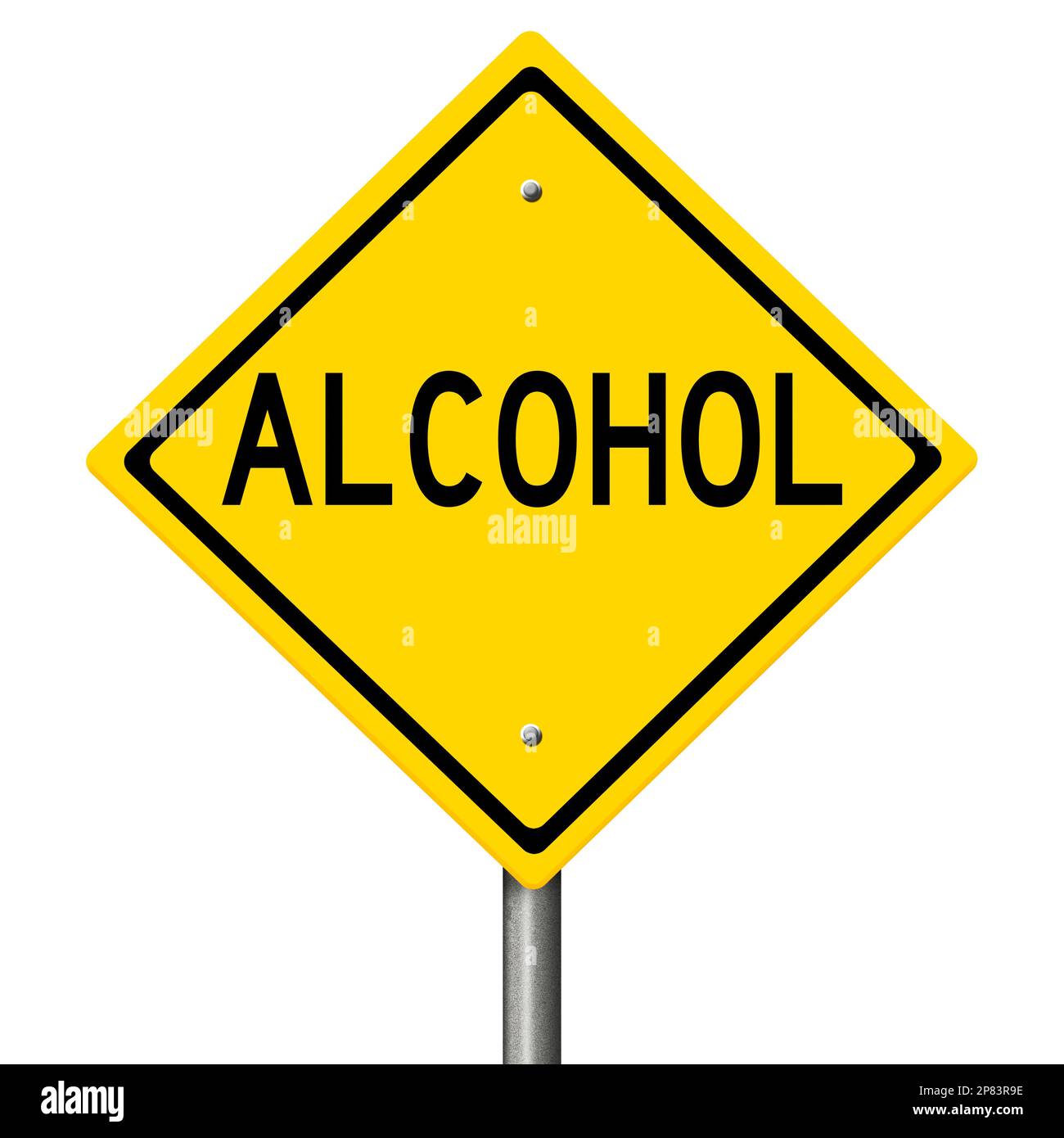 Yellow highway sign warning about substance abuse Stock Photo - Alamy