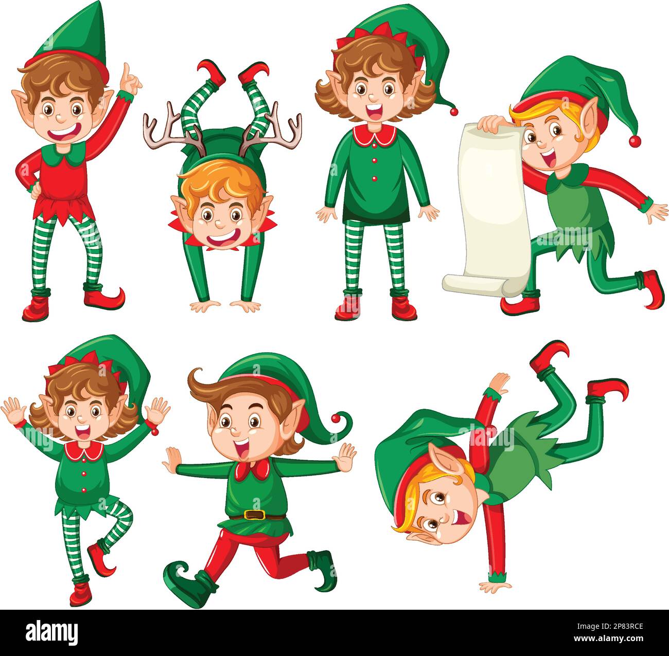 Set of elf cartoon character illustration Stock Vector Image & Art - Alamy