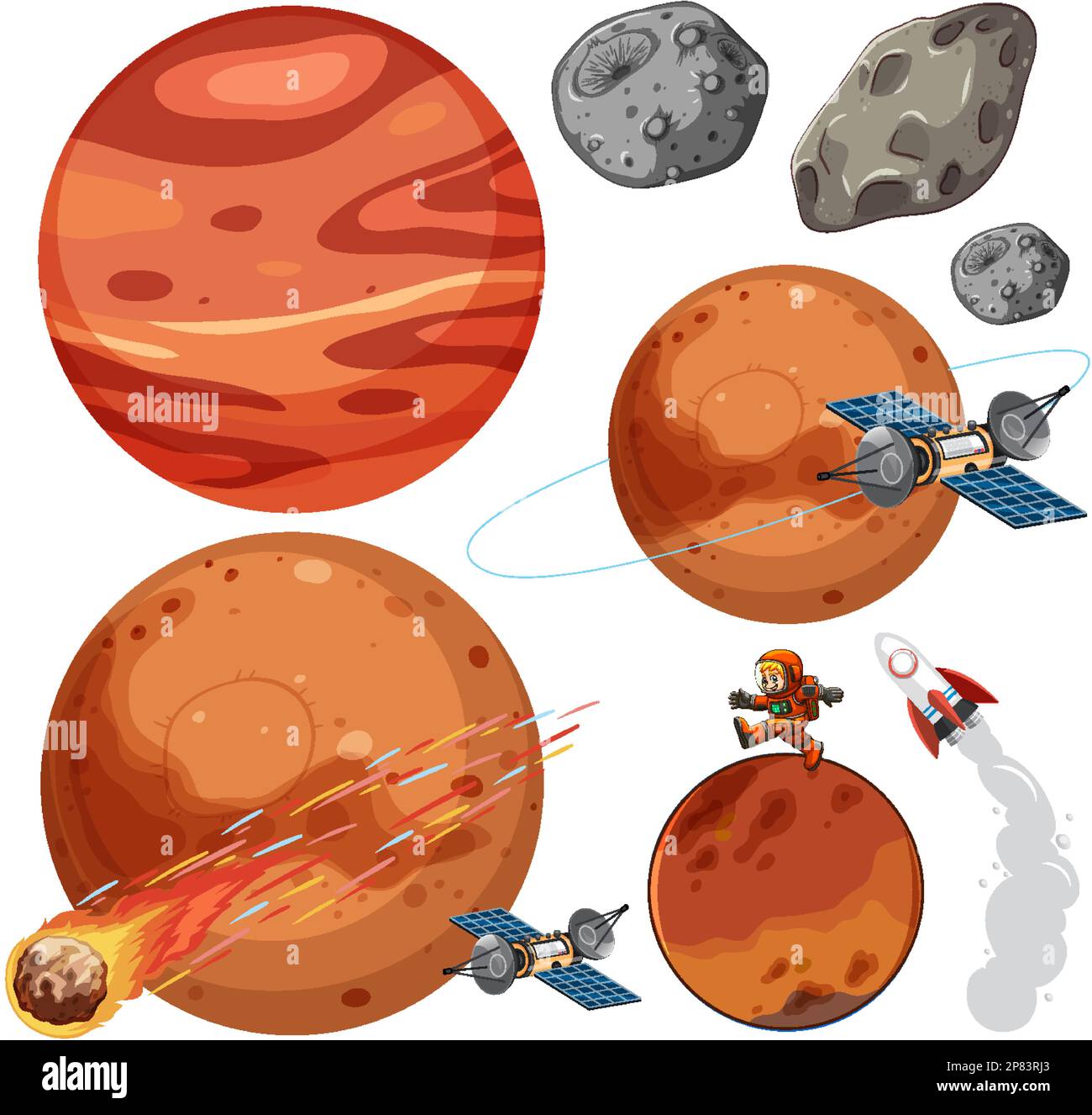 Set of mix mars cartoon illustration Stock Vector Image & Art - Alamy