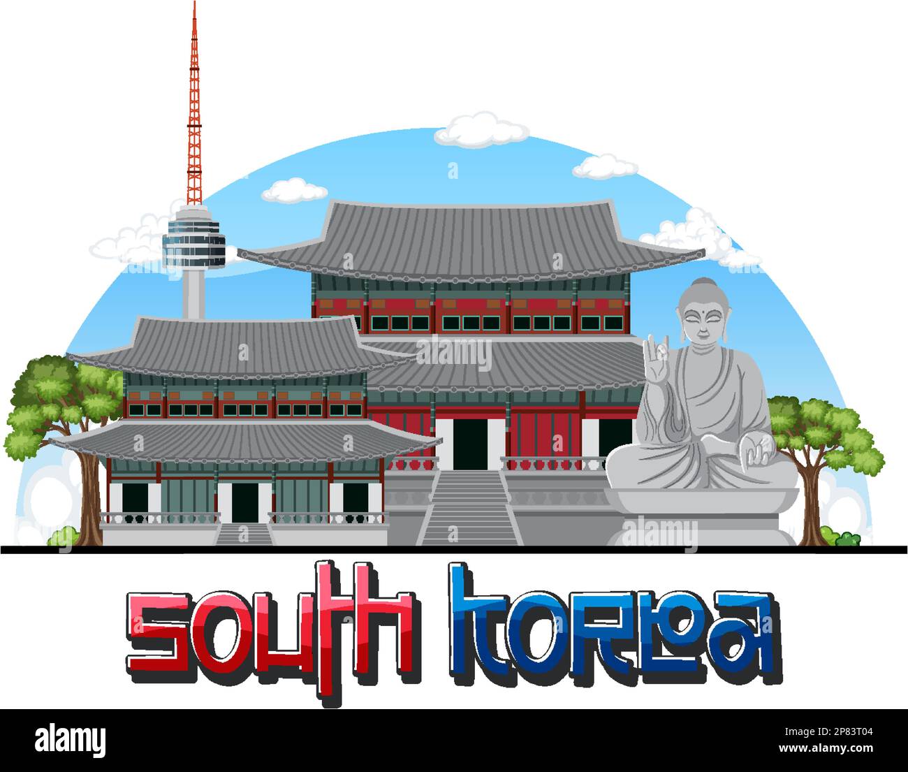 Korean element nation tradition symbol illustration Stock Vector Image ...