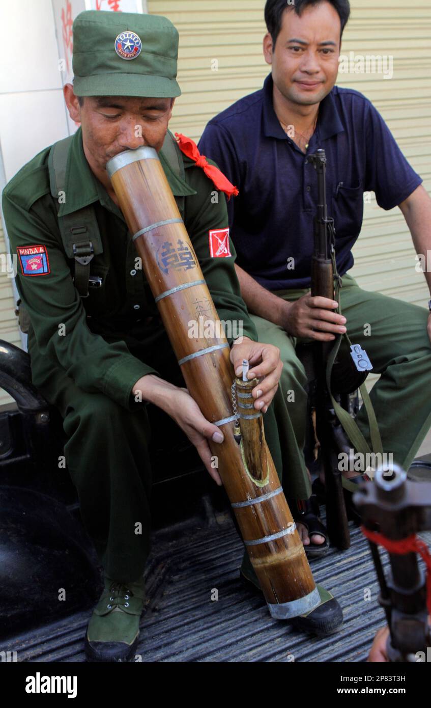 In this photo taken Tuesday, Sept. 8, 2009, a Kokang ethnic soldier of ...
