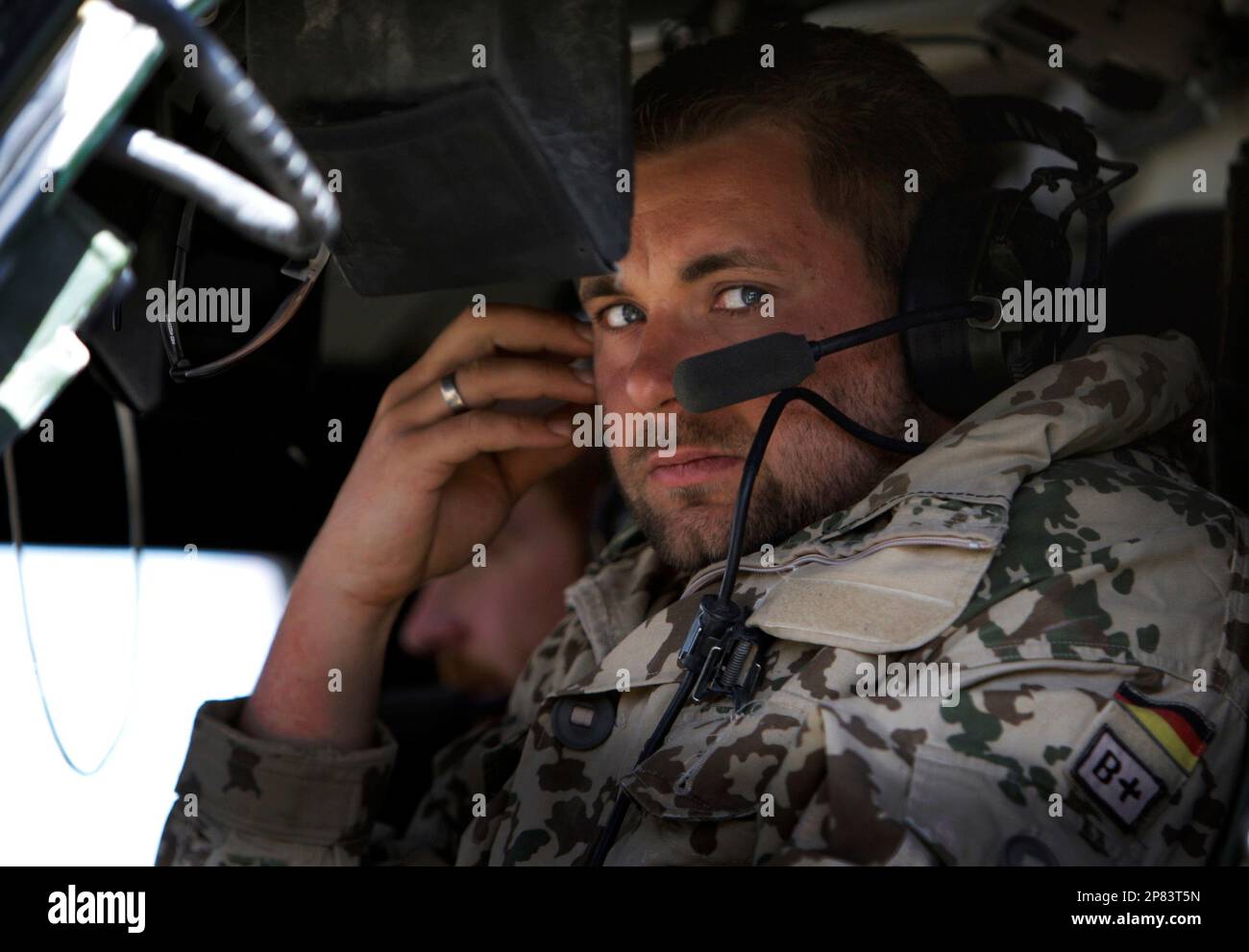 A German ISAF soldier, a member of the Quick Reaction Force (QRF ...