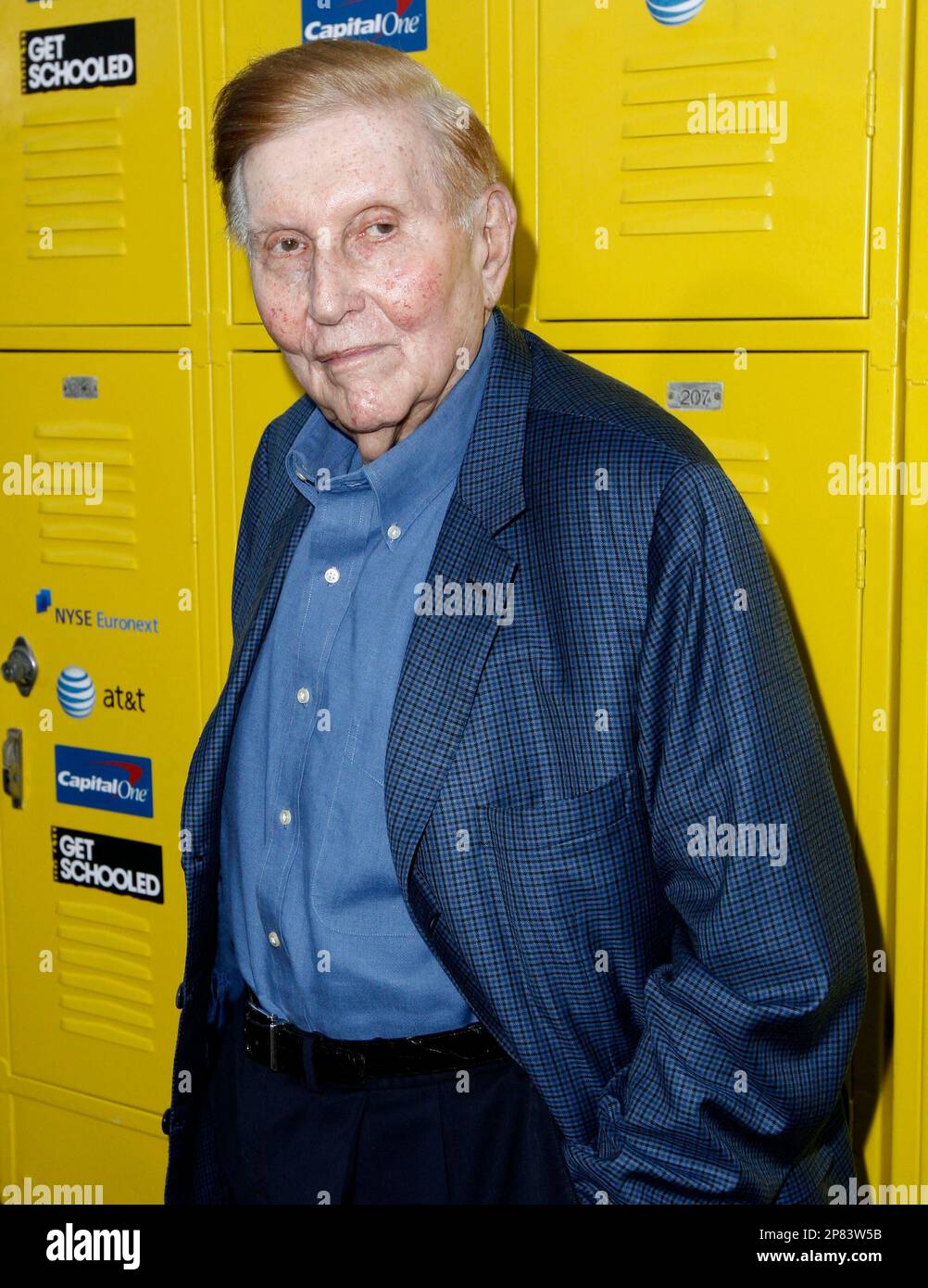 Sumner Redstone arrives at the "Get Schooled" conference and premiere ...