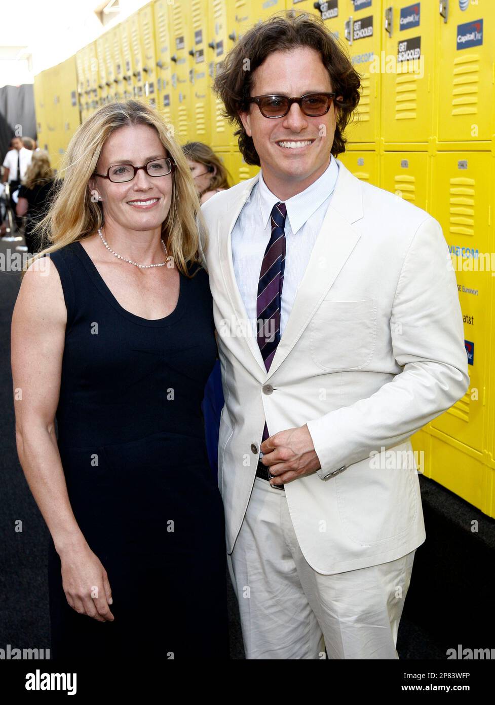 Elisabeth Shue, left, and Davis Guggenheim arrive at the "Get Schooled ...