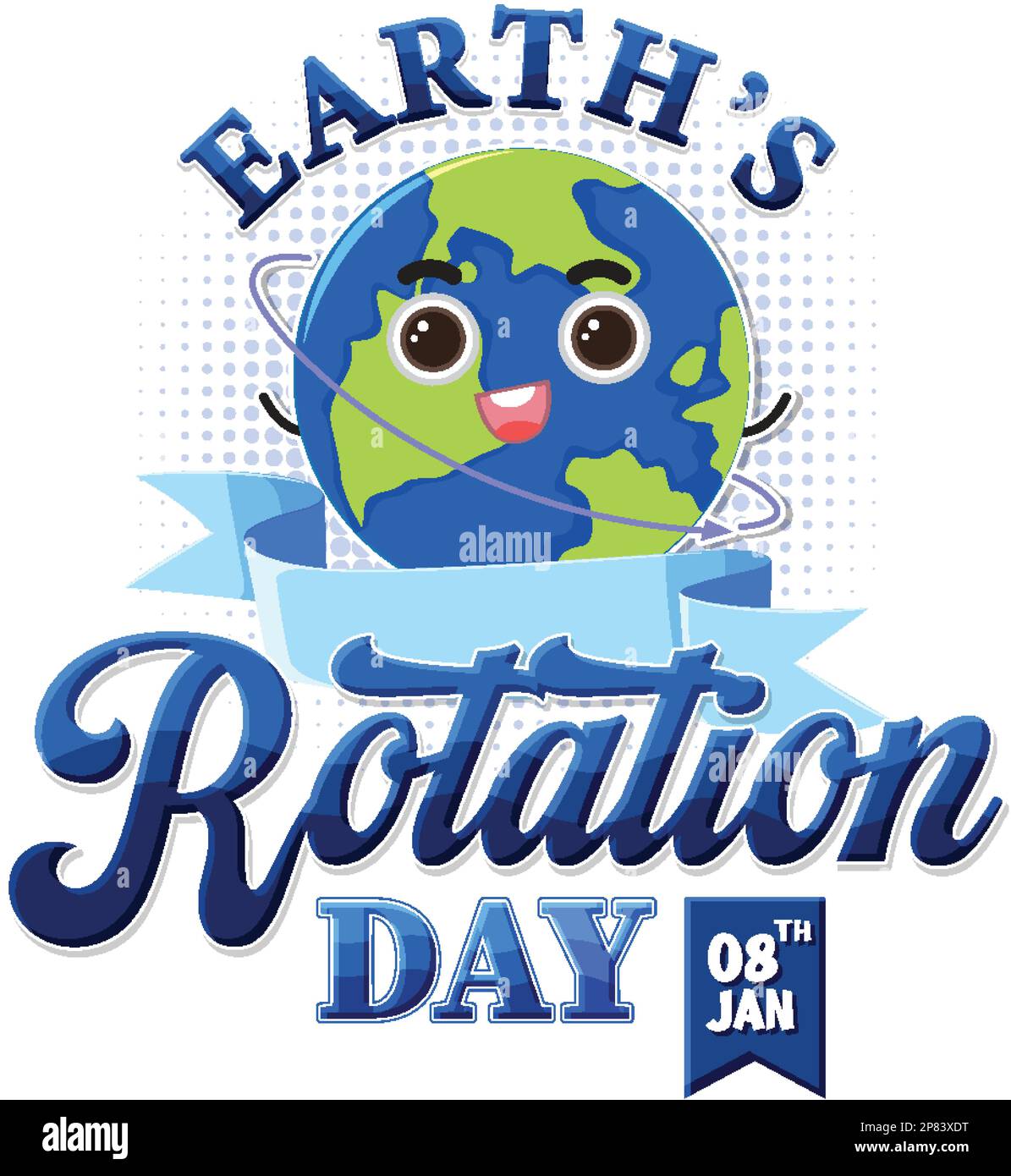 Happy earths rotation day banner design illustration Stock Vector Image ...