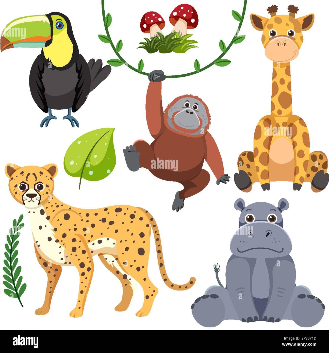 Wild Animals Cartoon Collection illustration Stock Vector Image & Art ...