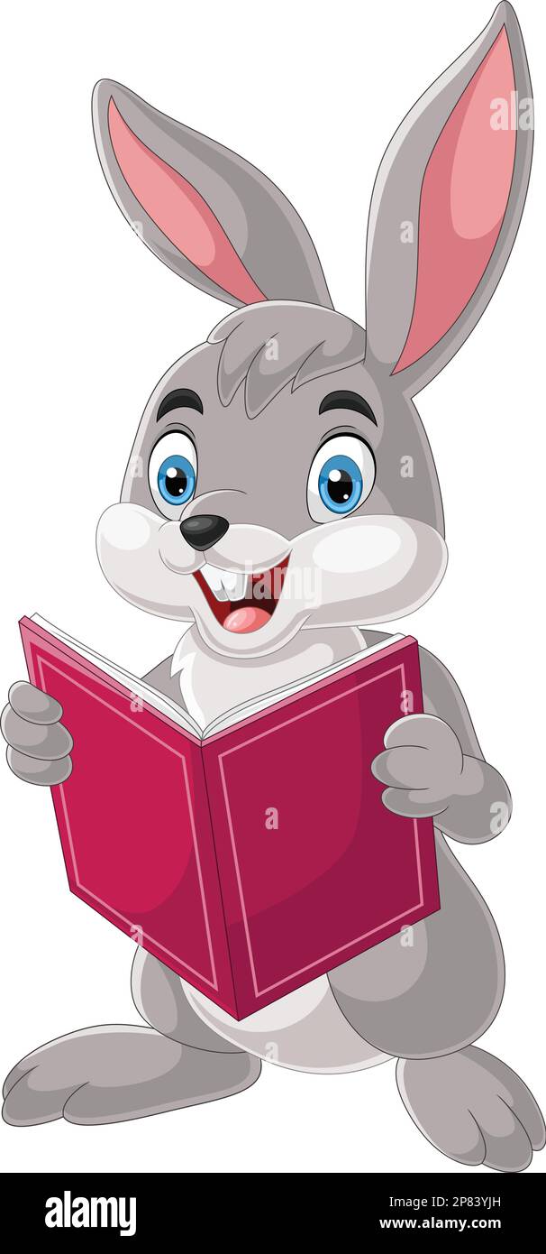 Cartoon rabbit reading a book Stock Vector Image & Art - Alamy