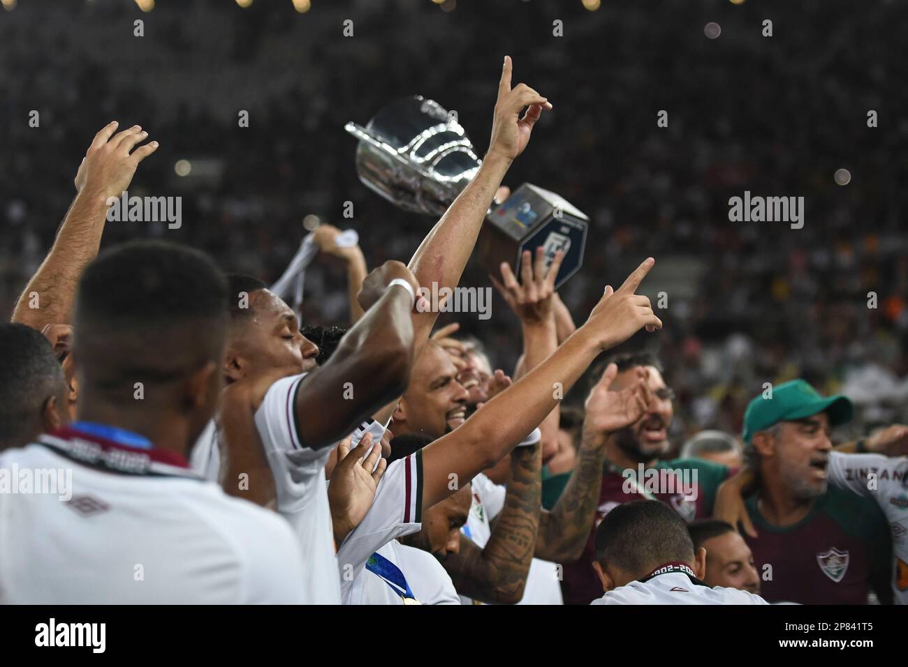 Rio De Janeiro, Brazil. 08th Mar, 2023. Tricolor with the champion's ...