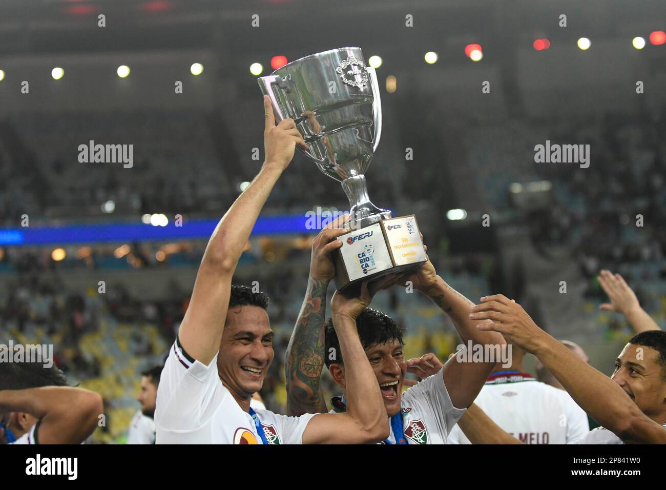 Rio De Janeiro, Brazil. 08th Mar, 2023. Tricolor with the champion's ...