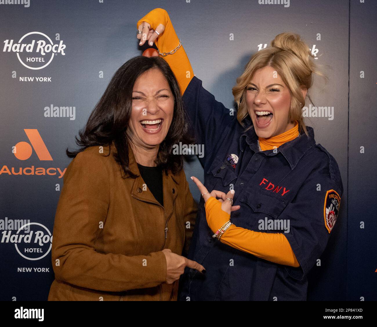 New York, USA. 08th Mar, 2023. Jill Miskanic and Jax arrive on the red ...