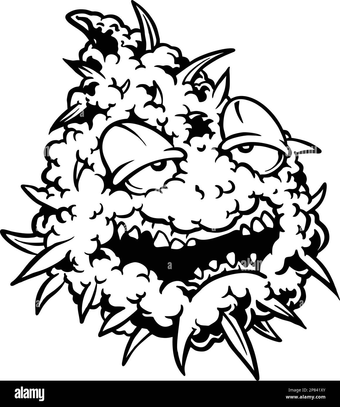 Cannabis hemp plant weed bud logo monochrome vector illustrations for ...