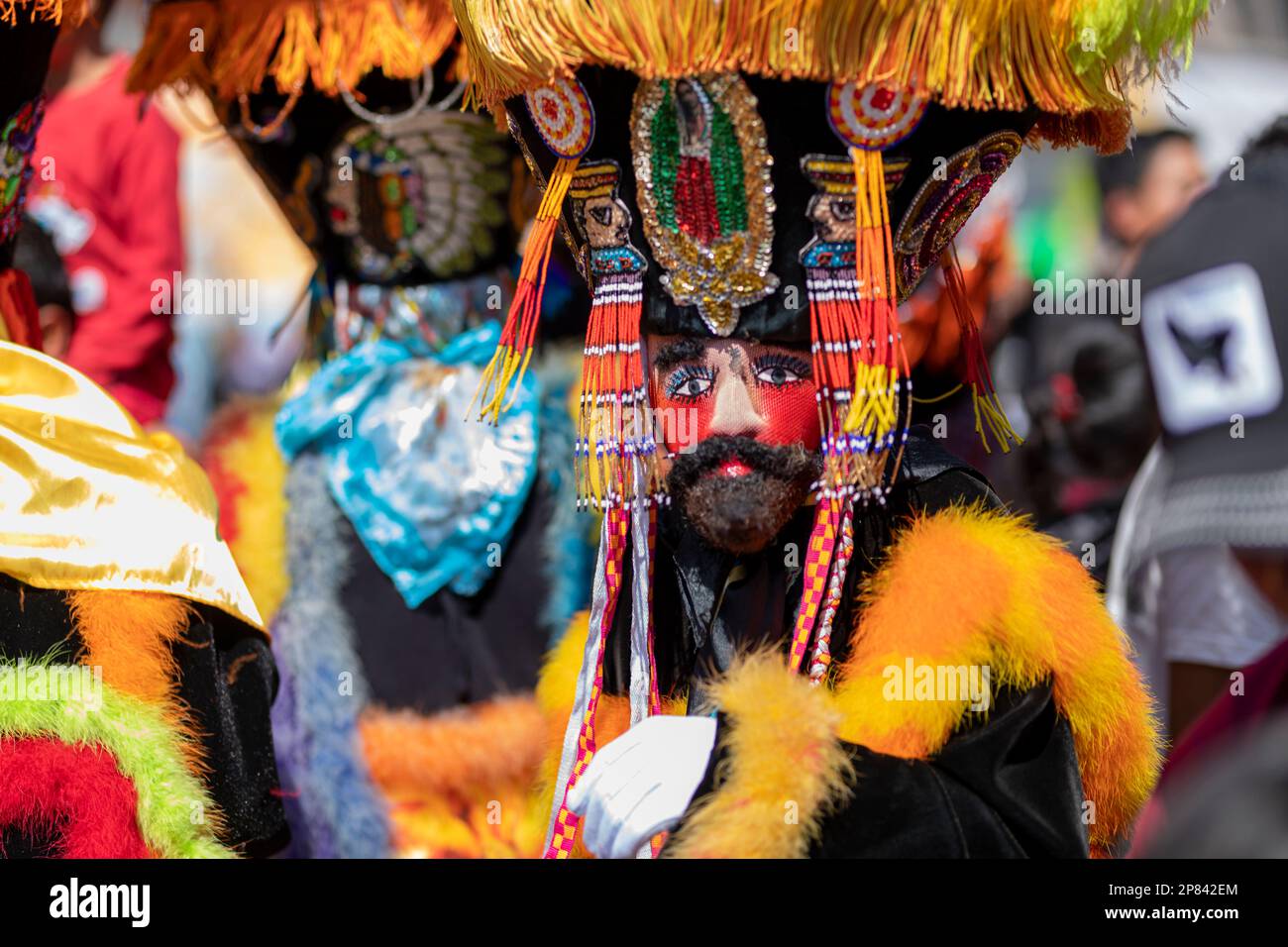 Dance of the chinelos in the carnival of the State of Mexico - Mexican ...