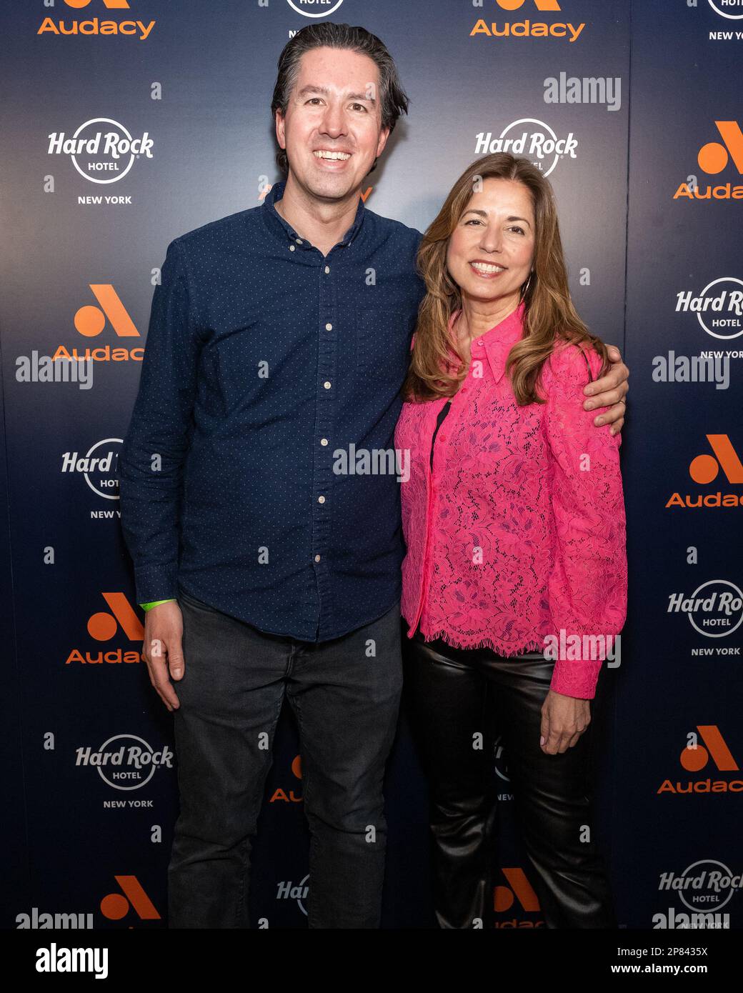Jeff Sottolano and Susan Larkin arrive don the red carpet for Audacy’s “Leading Ladies” event in ...