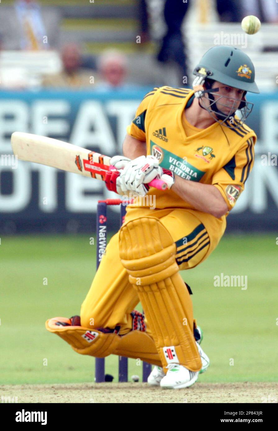 Australia's Callum Ferguson avoids a short ball from England's James ...
