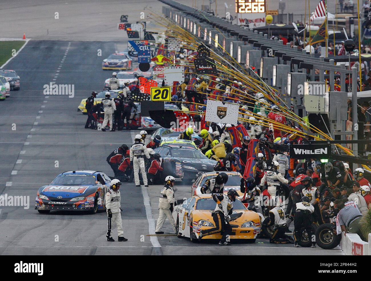 Driver pit during the NASCAR Nationwide Series Degree V12 300 auto race ...