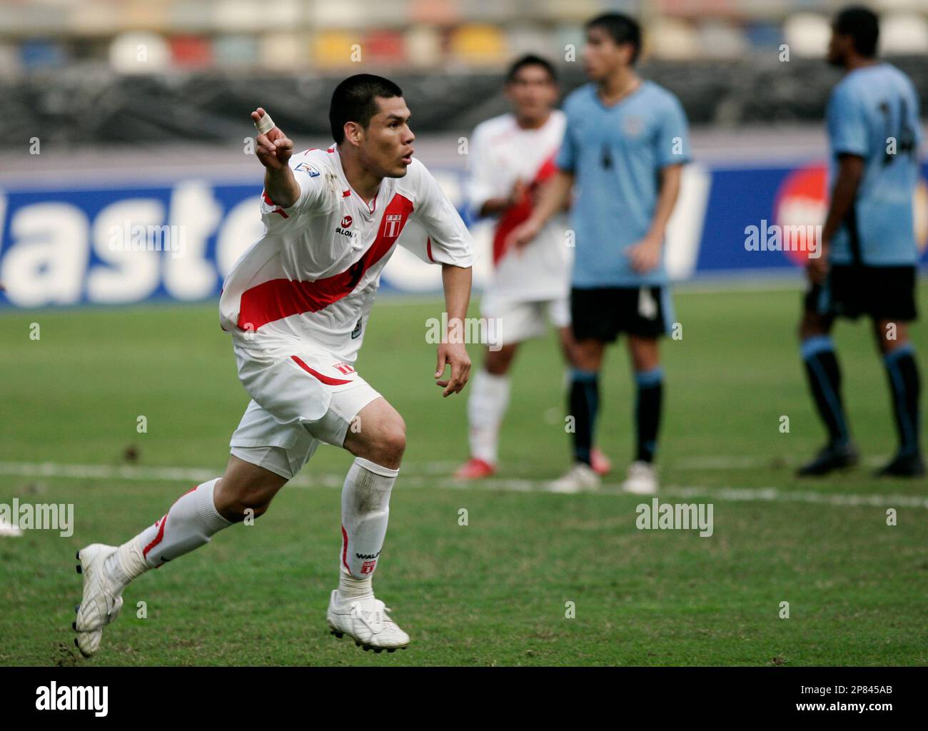 Peru's Hernan Rengifo celebrates after scoring his team's only goal ...