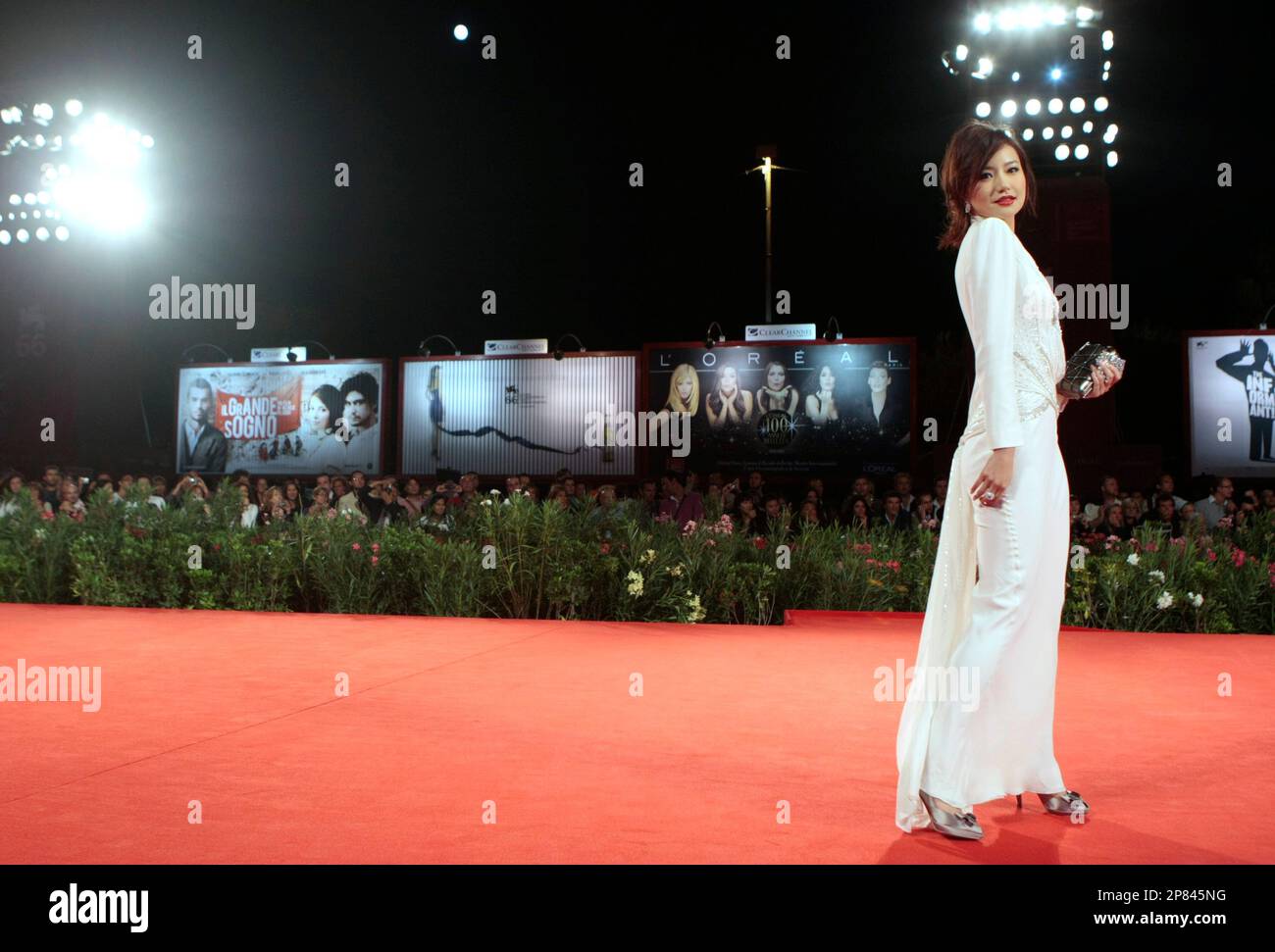 Actress Han Yuqin arrives for the screening of the film ' Yi Ngoy ...
