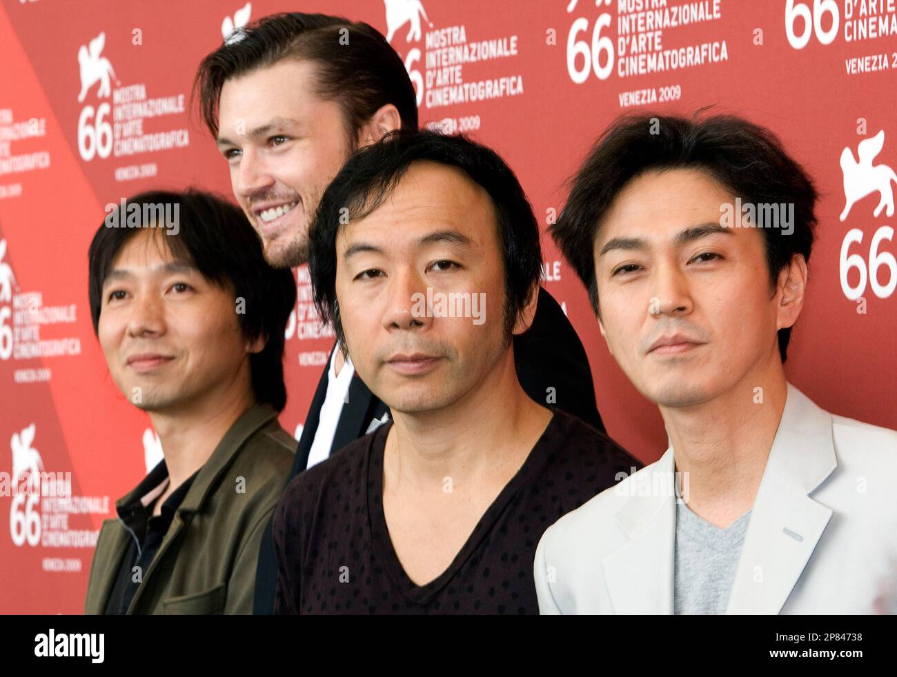 From left, Japanese producer Shinichi Kawahara, US actor Eric Bossick ...