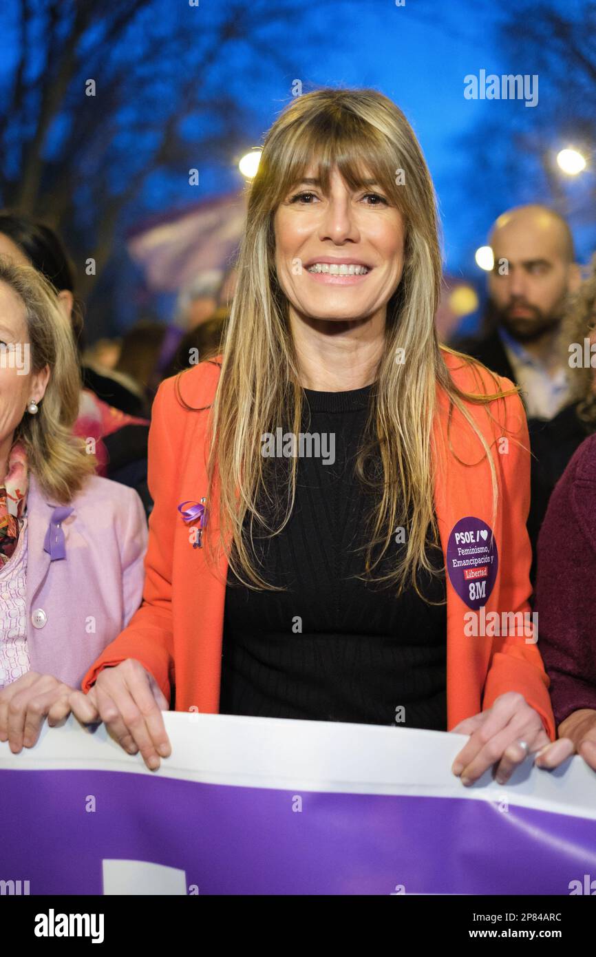 Madrid, Spain. 08th Mar, 2023. Spanish First Lady Begona Gomez holds a ...