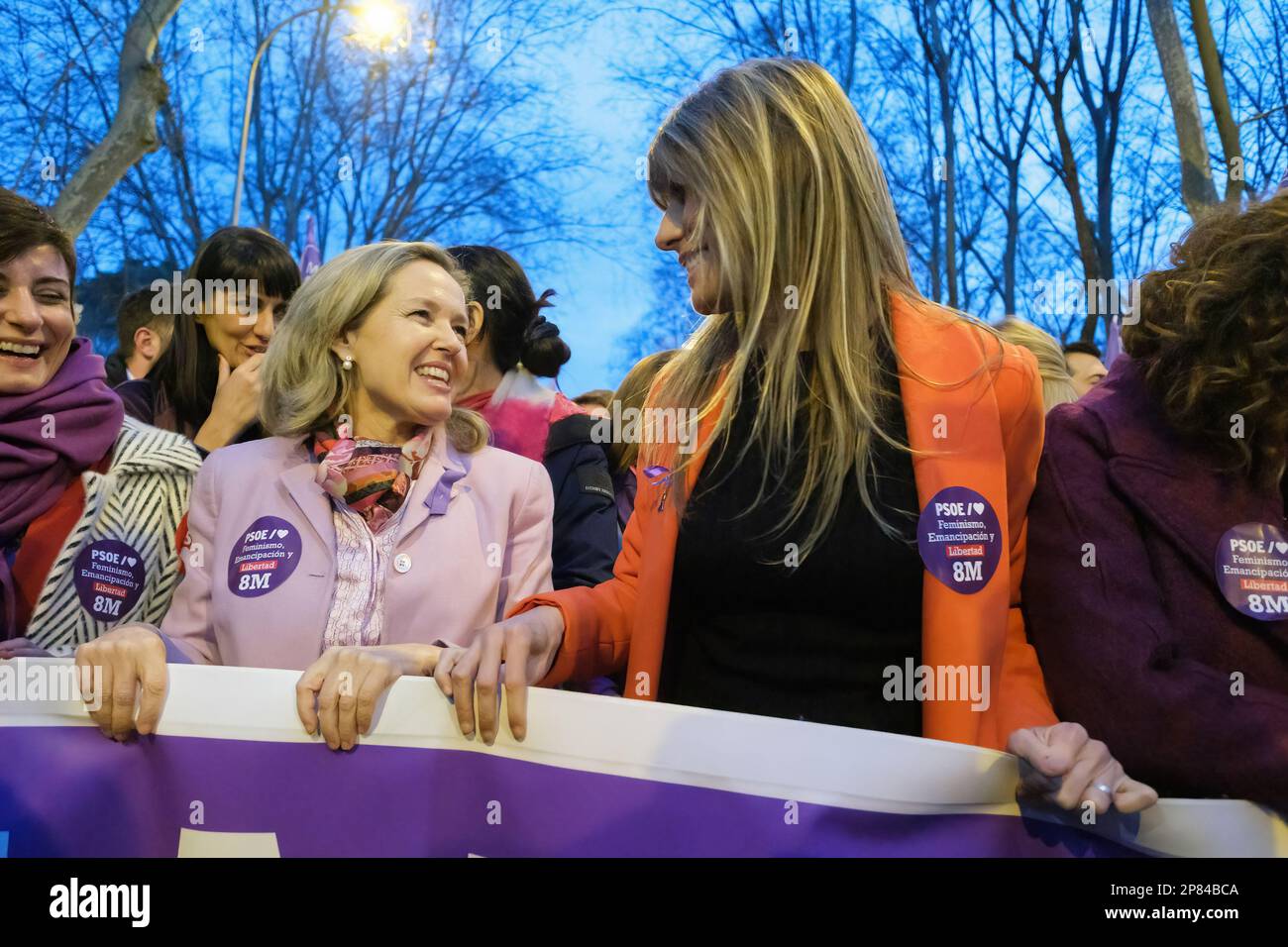 Madrid, Spain. 08th Mar, 2023. (L-R) Spain's Deputy Prime Minister and ...