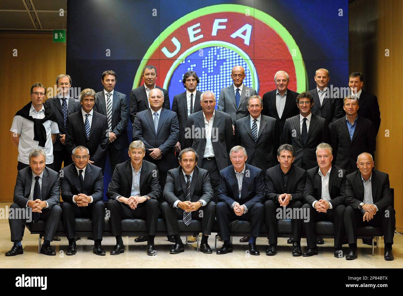 Europe's top soccer coaches pose for photographers, first row from left ...