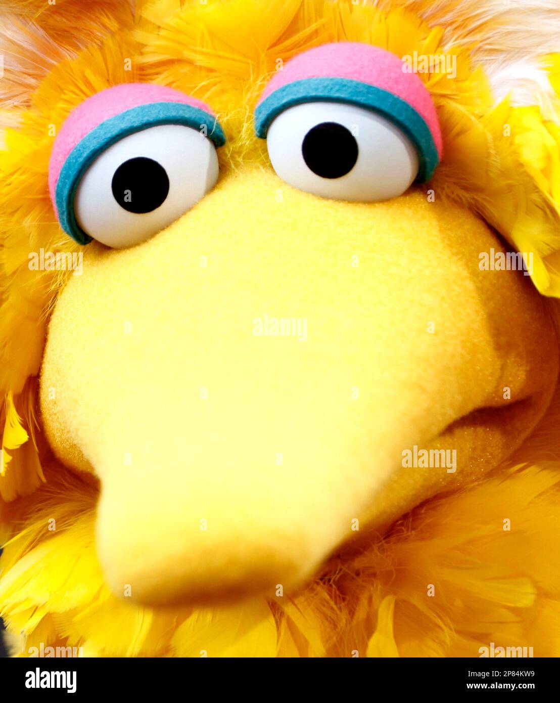 Big Bird, of the children's television show Sesame Street, arrives at ...
