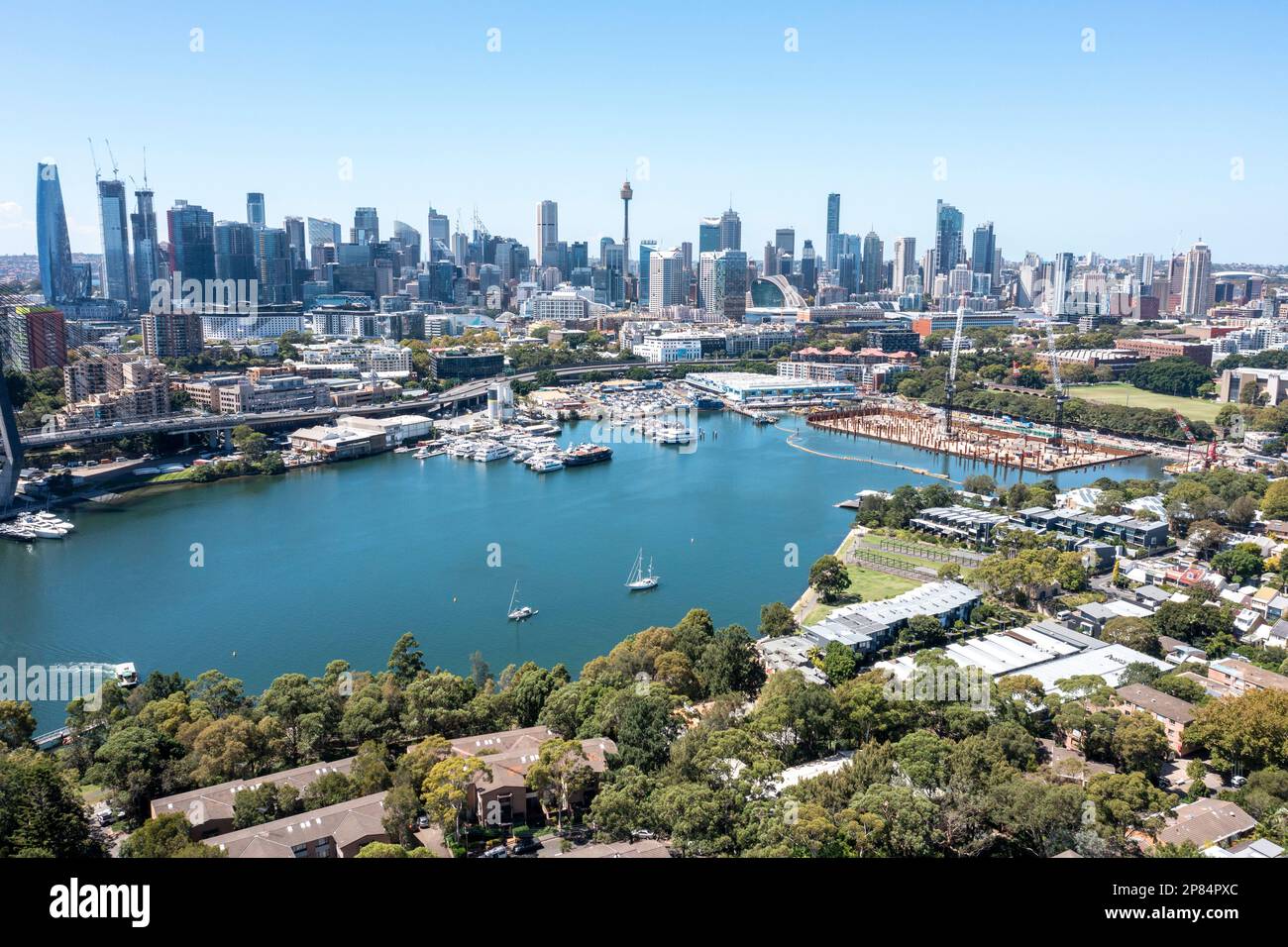The city of Sydney and Blackwattle Bay Stock Photo - Alamy