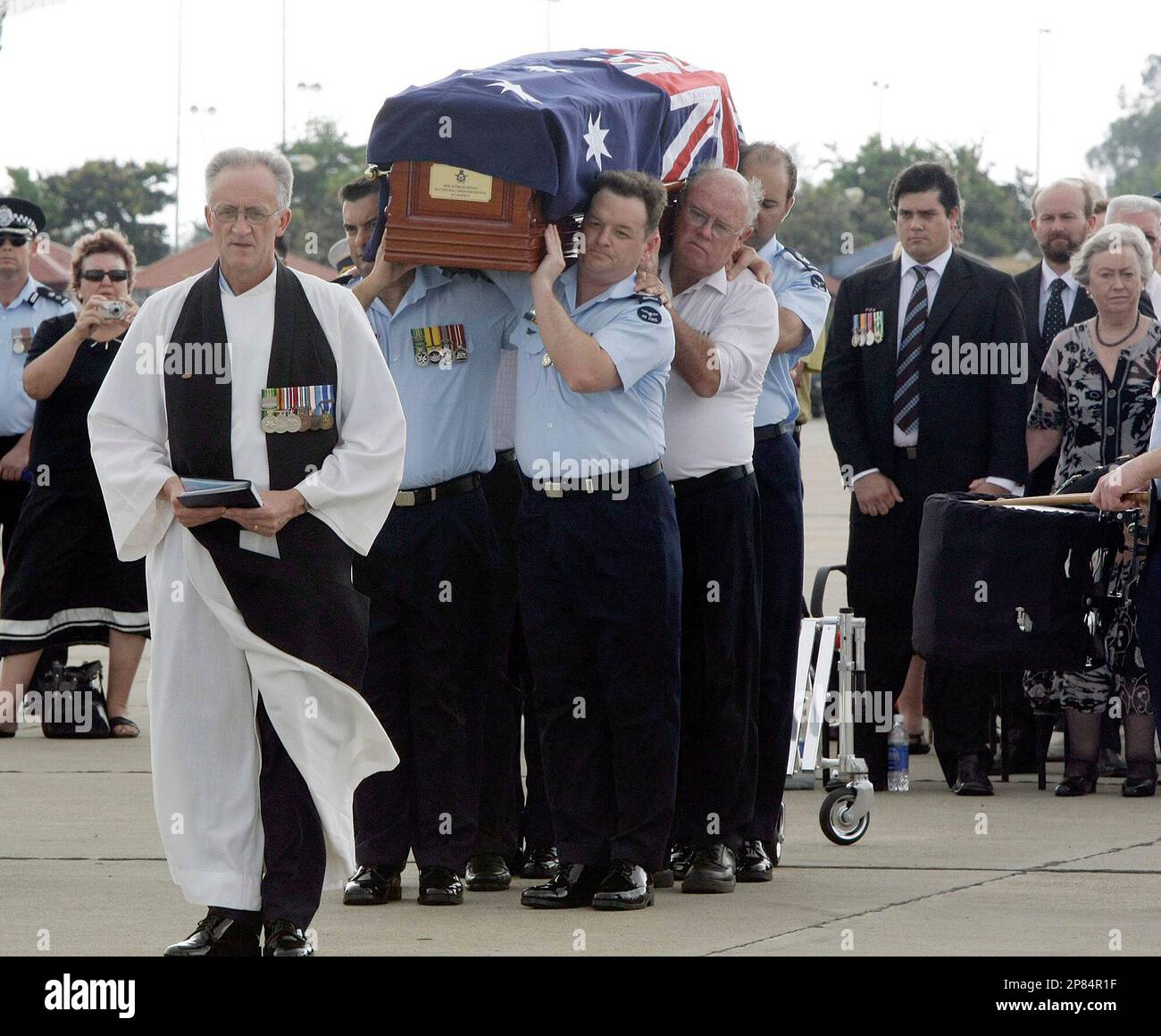 Pilot Officer Robert Carver's nephew Adam Carver, second from right ...