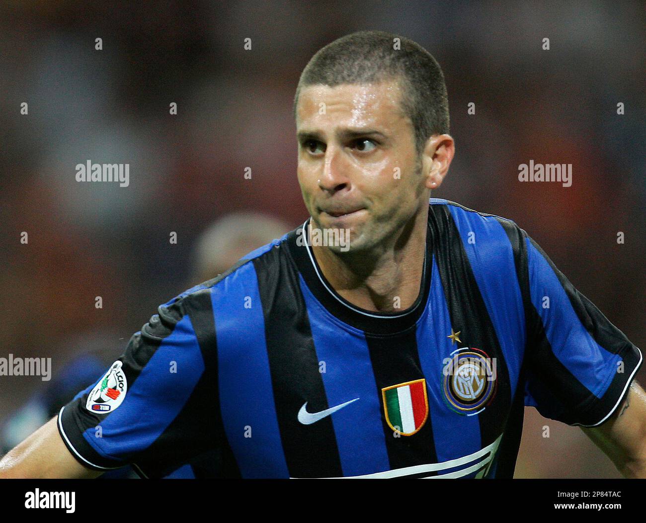 Inter Milan Brazilian Midfielder Thiago Motta Reacts After Scoring