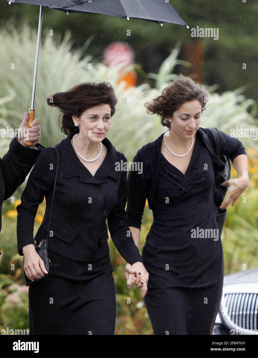 Victoria Kennedy, left, and her daughter Caroline Raclin arrive at the ...