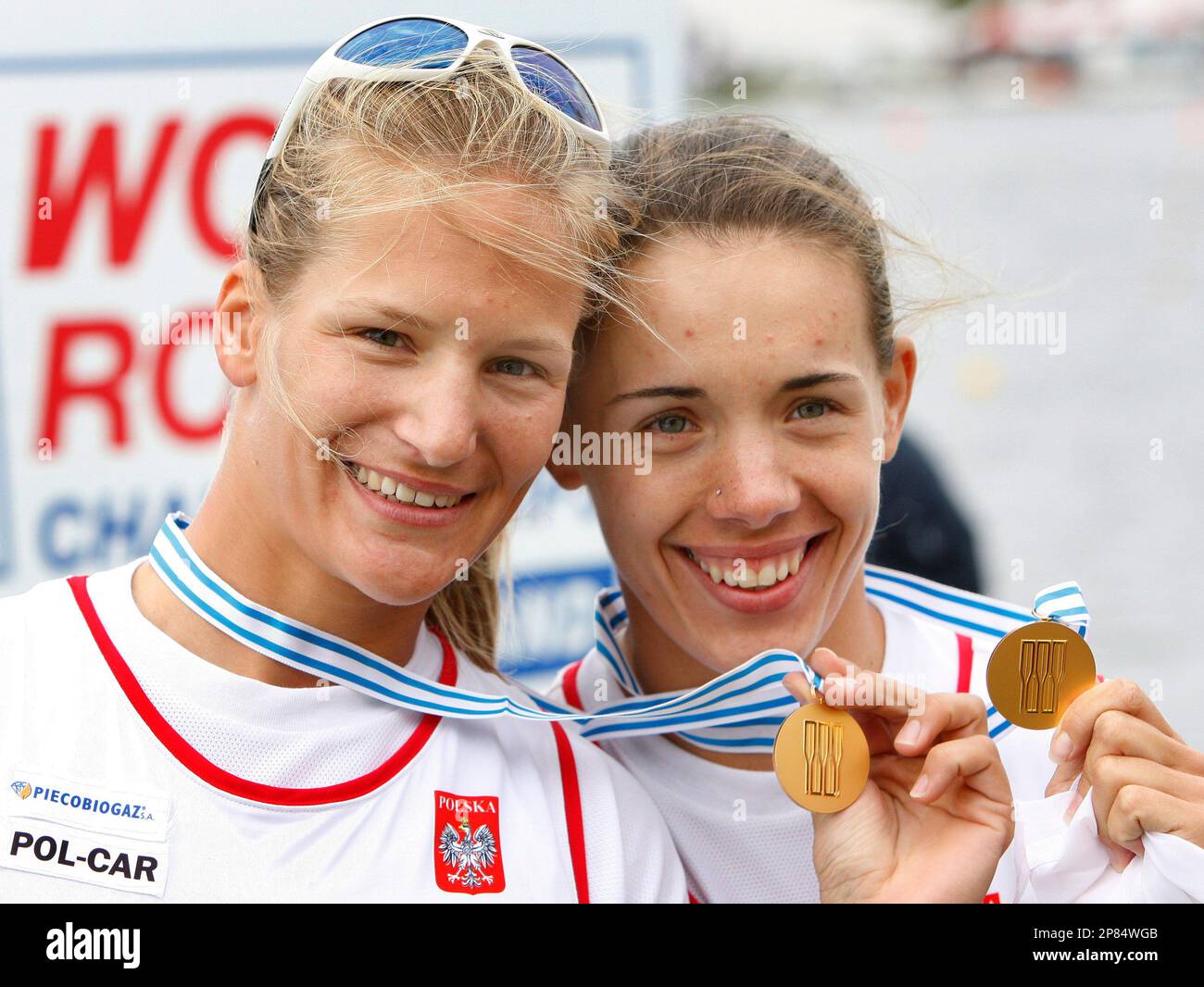 Poland's gold medalists Julia Michalska, left, and Magdalena Fularczyk ...