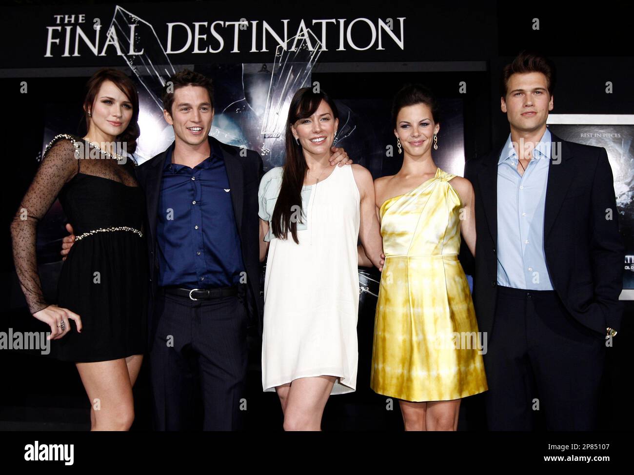From left, cast members Shantel VanSanten, Bobby Campo, Krista Allen, Haley Webb, and Nick Zano ...